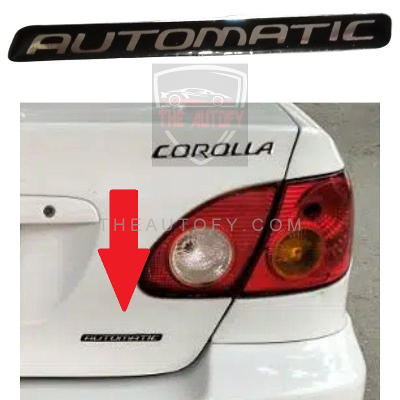 Toyota Corolla AUTOMATIC Sticker - Model 2002-2008 – THEAUTOFY.COM