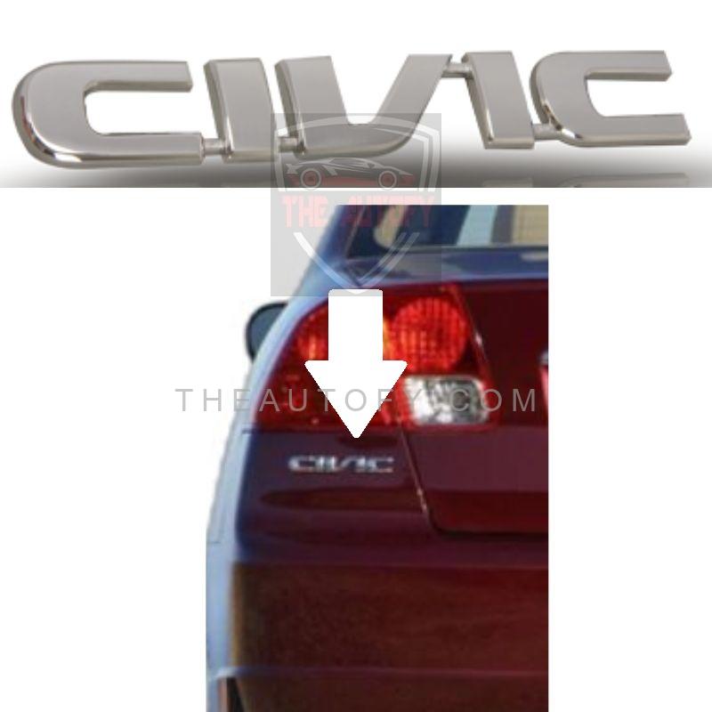 Honda Civic Rear Trunk Logo - Model 2001-2006 – THEAUTOFY.COM